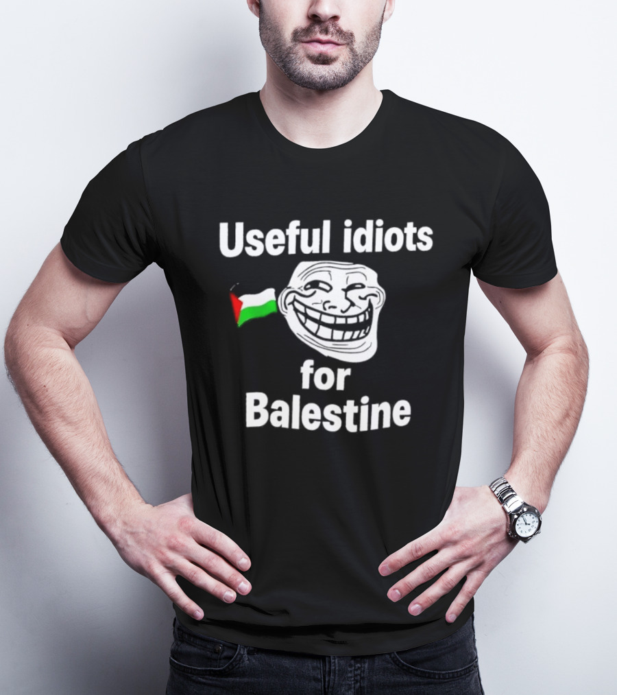 Useful Idiots For Balestine Troll Face Flag T-Shirt