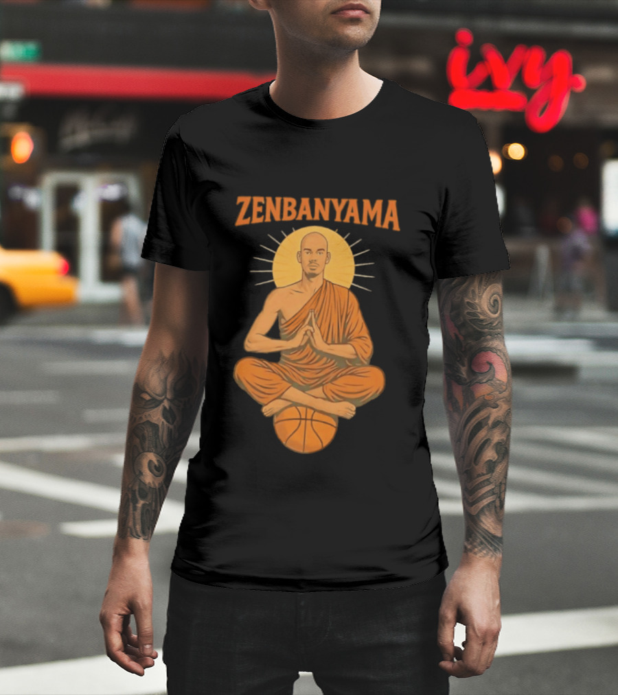 Zenbanyama Victor Wembanyama Monk Basketball Meditation T-Shirt