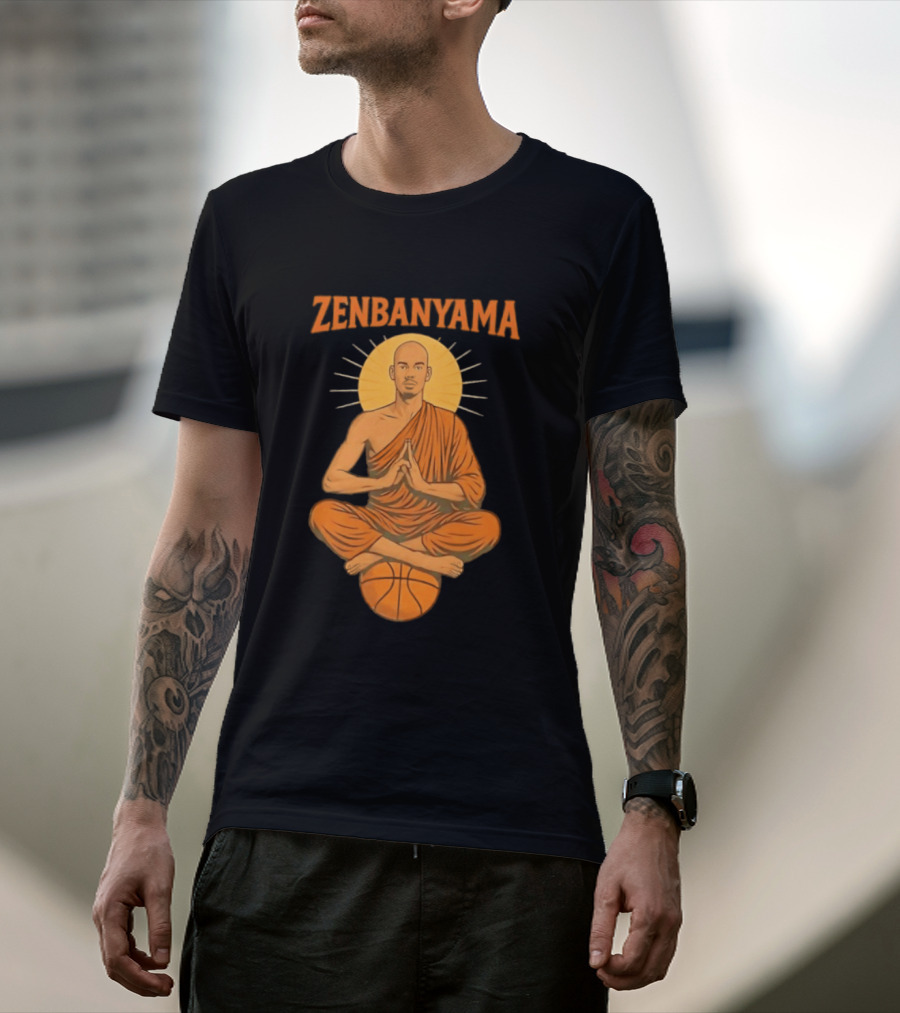 Zenbanyama Victor Wembanyama Monk Basketball Meditation T-Shirt