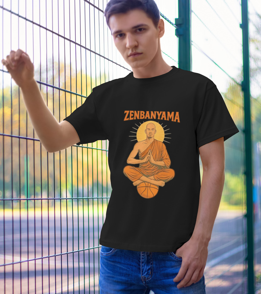Zenbanyama Victor Wembanyama Monk Basketball Meditation T-Shirt