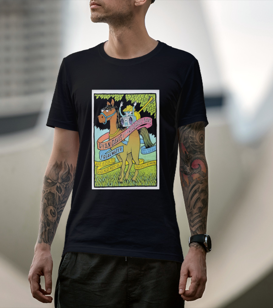 Ryan Davis And The Roadhouse Band Freakwater Opener June 18 2026 Headliners Music Hall Louisville KY Real Music All Ages T-Shirt