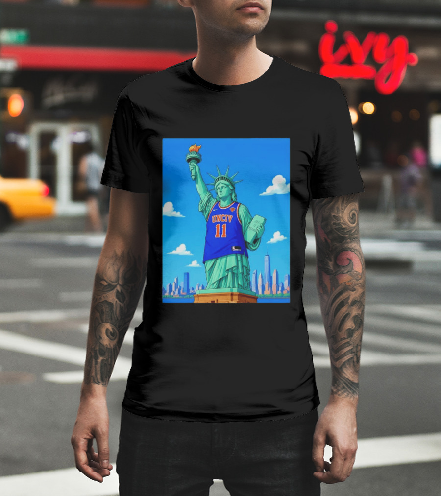 UNCIV 11 Jersey On Statue Of Liberty New York Knicks T-Shirt