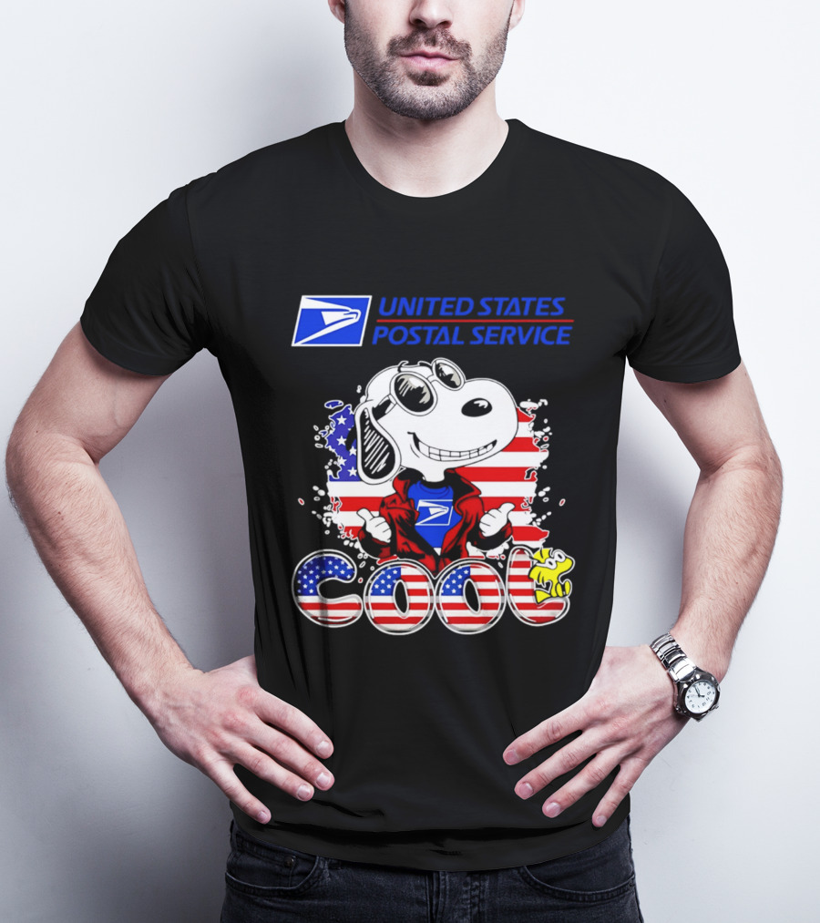 United States Postal Service Snoopy American Flag Cool 250th T-Shirt