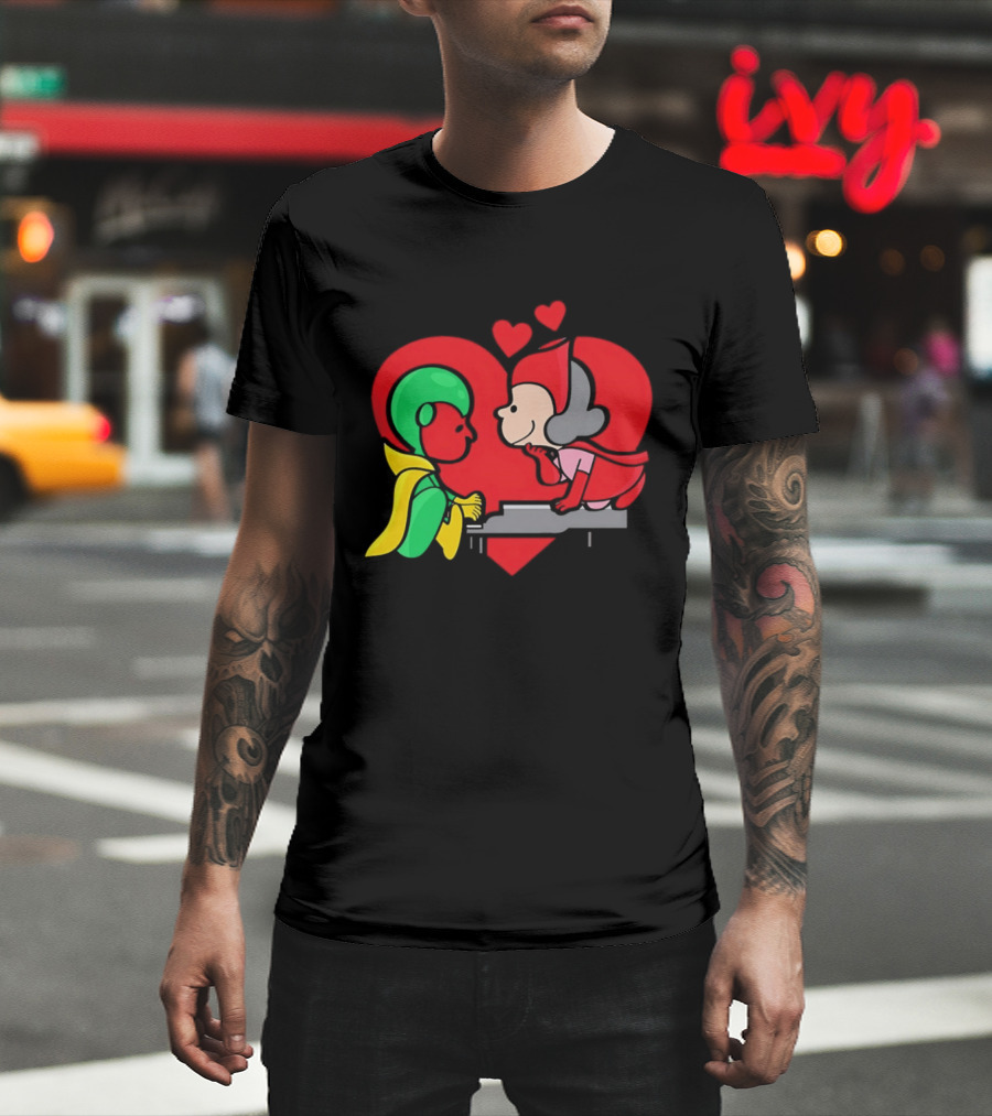 WandaVision Vision Scarlet Witch Piano Romantic T-Shirt