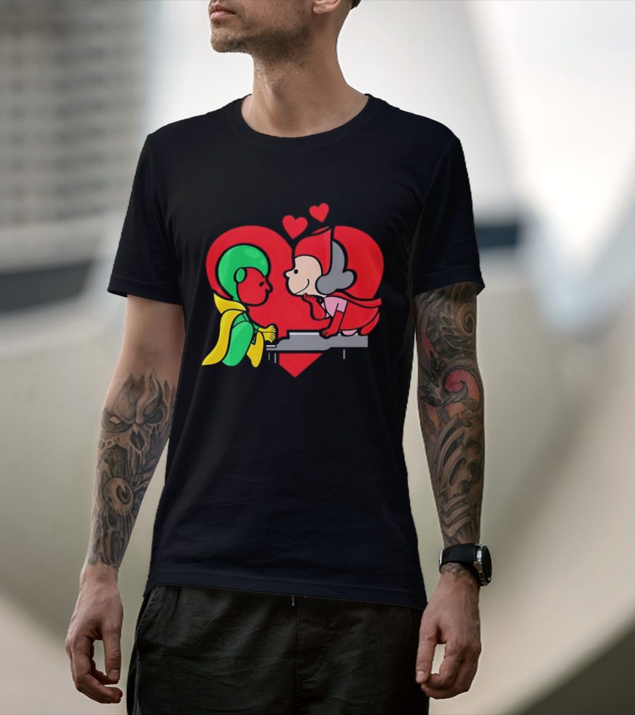 WandaVision Vision Scarlet Witch Piano Romantic T-Shirt