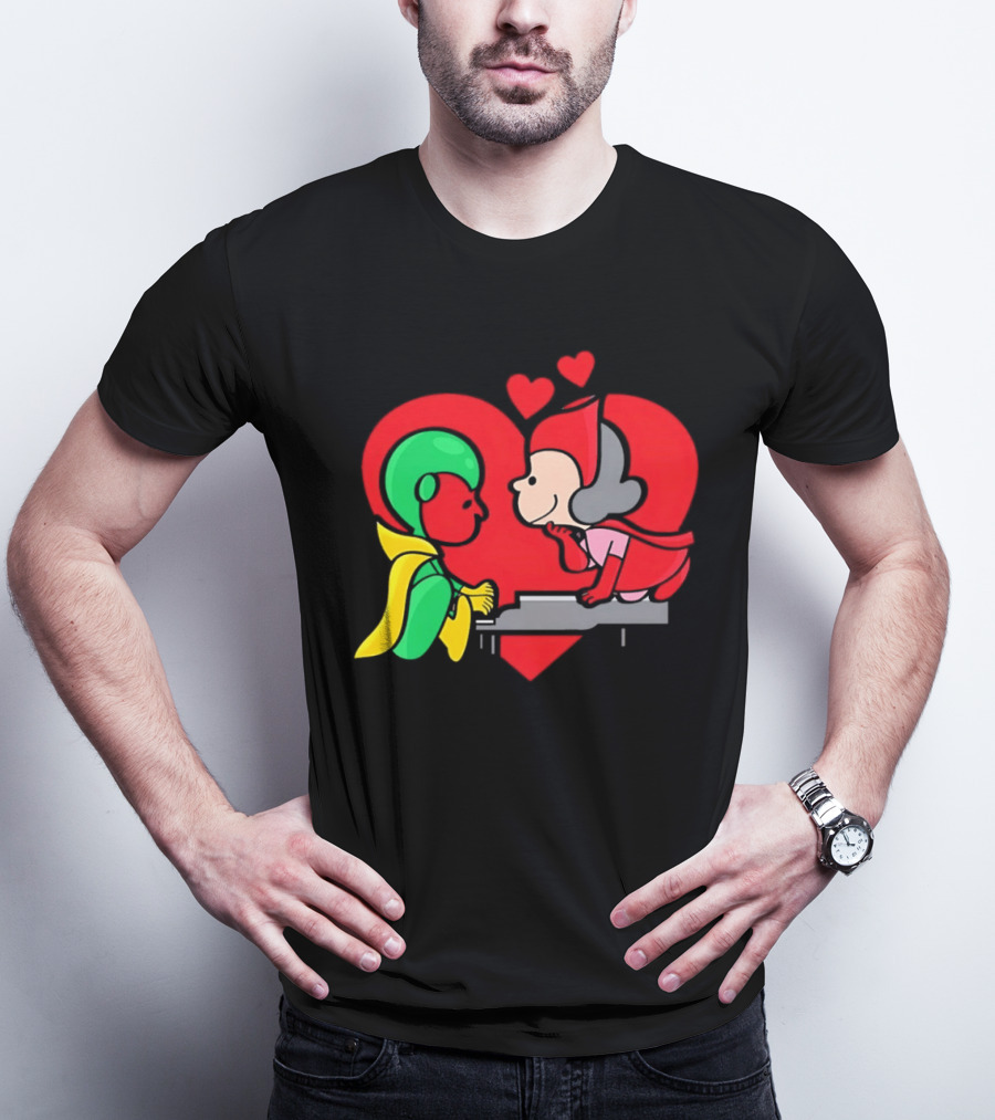 WandaVision Vision Scarlet Witch Piano Romantic T-Shirt