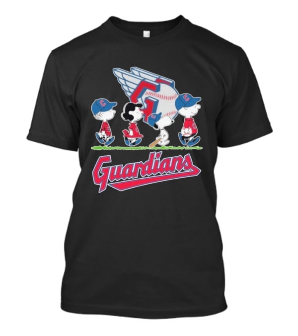 2026 Guardians Peanuts Characters Walking Abbey Road Baseball T-Shirt