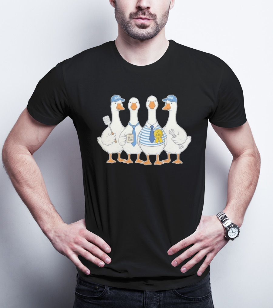 Father's Day Dad Geese Best Dad #1 Dad T-Shirt