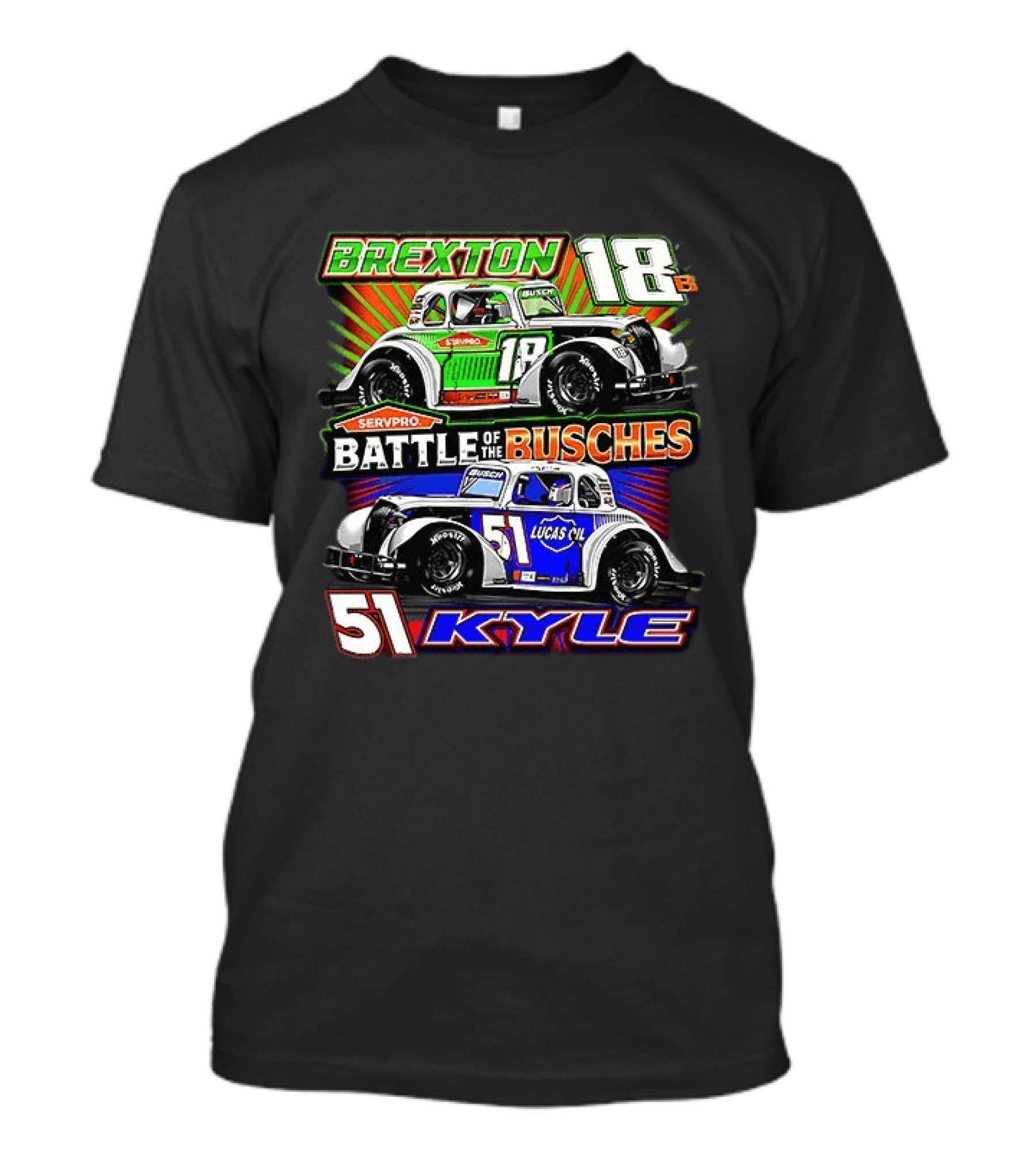 Brexton 18 Busch Kyle 51 Battle Of The Busches Racing T-Shirt