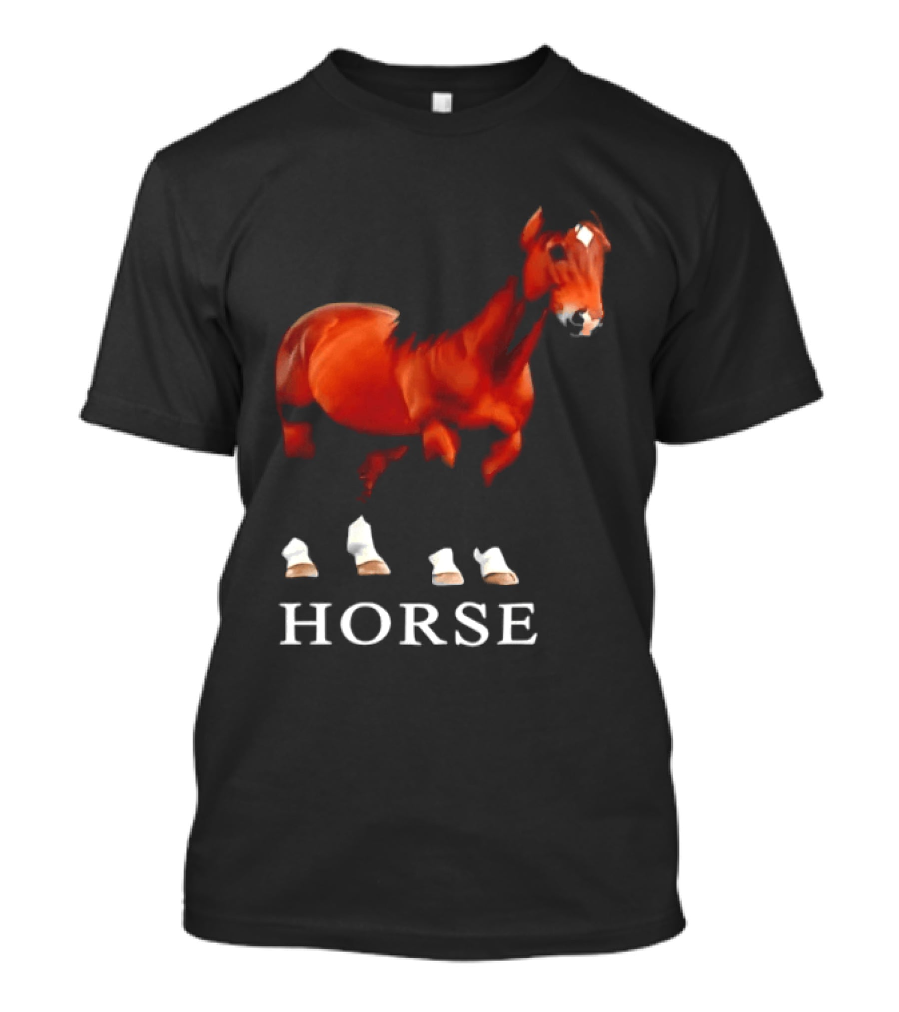 Horse Realistic Equestrian Art Style Hoof T-Shirt