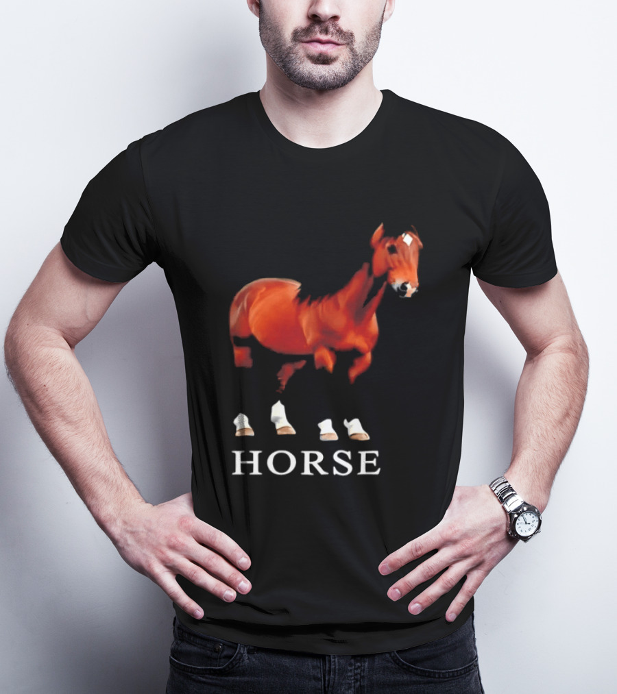 Horse Realistic Equestrian Art Style Hoof T-Shirt