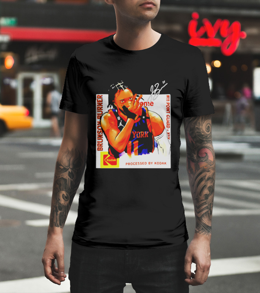 Jalen Brunson Burner New York Kodak #11 Point Guard NYY T-Shirt