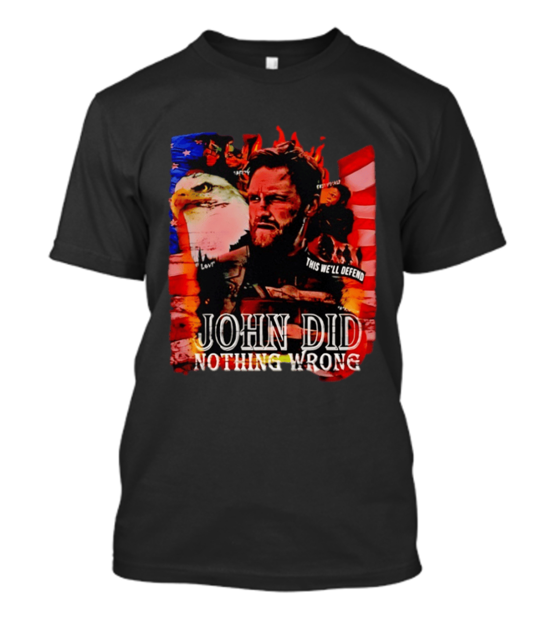 John Walker Marvel Falcon Winter Soldier This We'll Defend American Flag Eagle T-Shirt