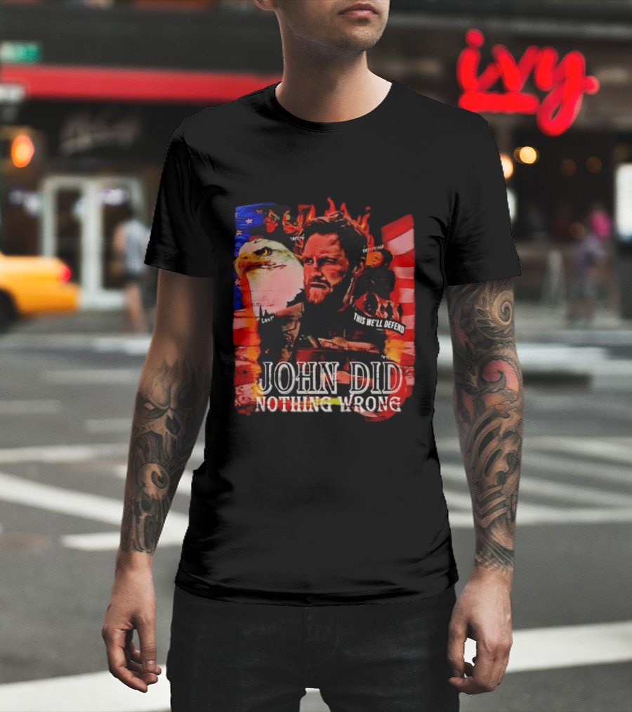 John Walker Marvel Falcon Winter Soldier This We'll Defend American Flag Eagle T-Shirt