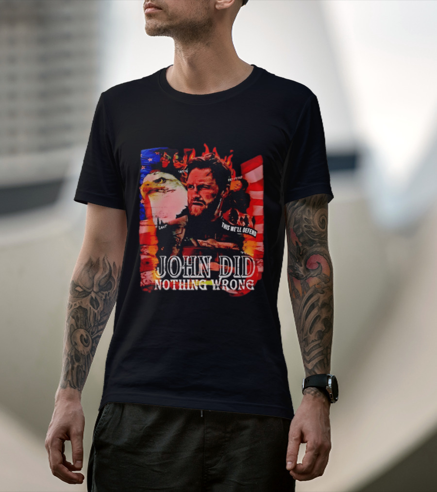 John Walker Marvel Falcon Winter Soldier This We'll Defend American Flag Eagle T-Shirt