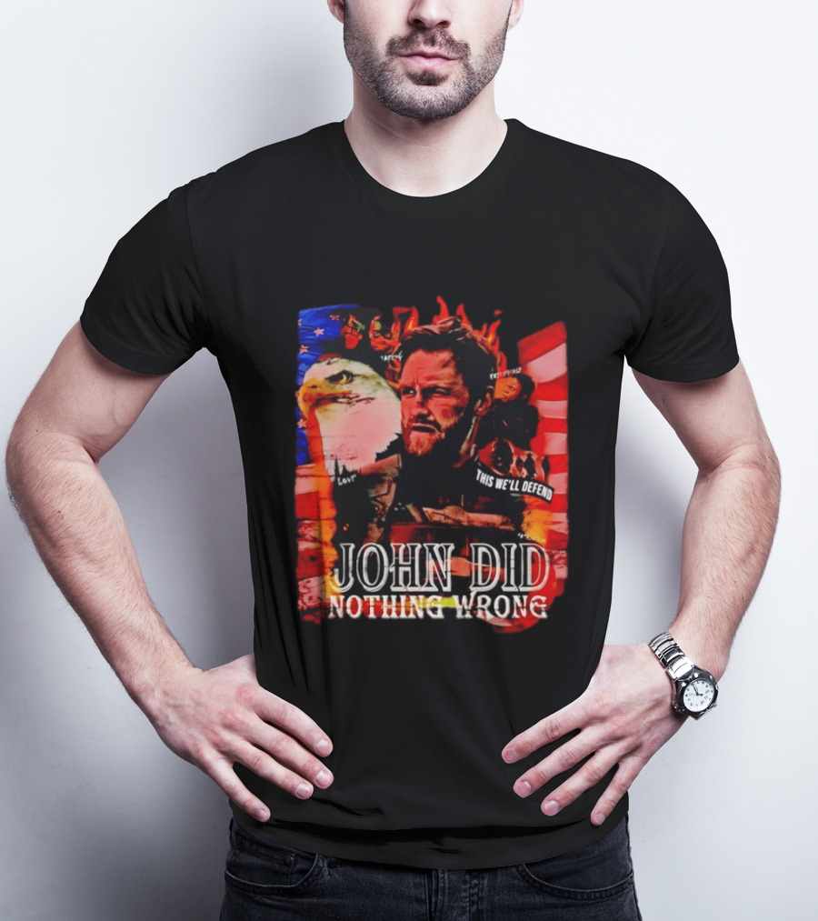 John Walker Marvel Falcon Winter Soldier This We'll Defend American Flag Eagle T-Shirt