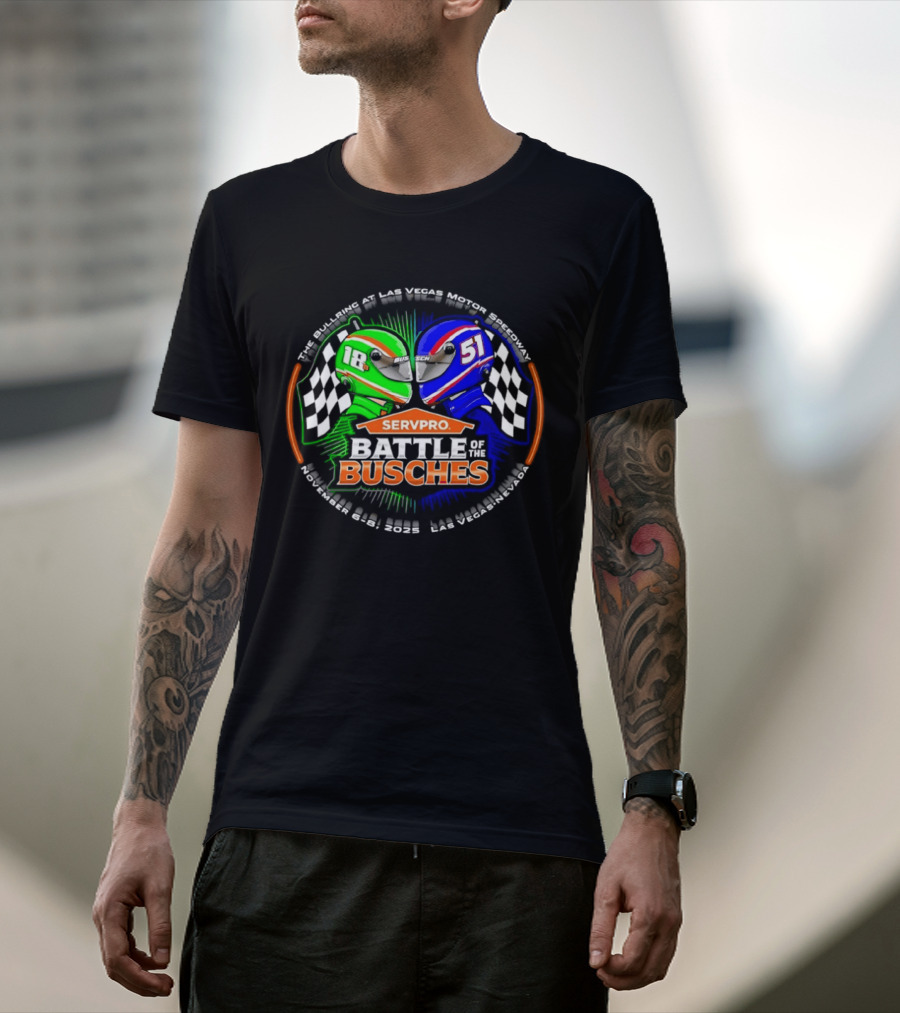 SERVPRO Battle Of The Busches NASCAR Kyle Busch Kurt Busch 18 51 Las Vegas Motor Speedway T-Shirt
