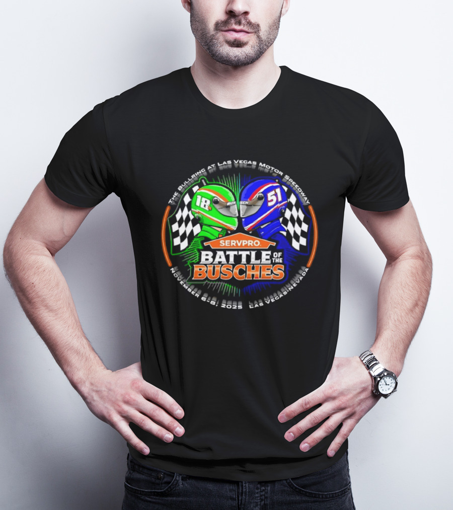 SERVPRO Battle Of The Busches NASCAR Kyle Busch Kurt Busch 18 51 Las Vegas Motor Speedway T-Shirt