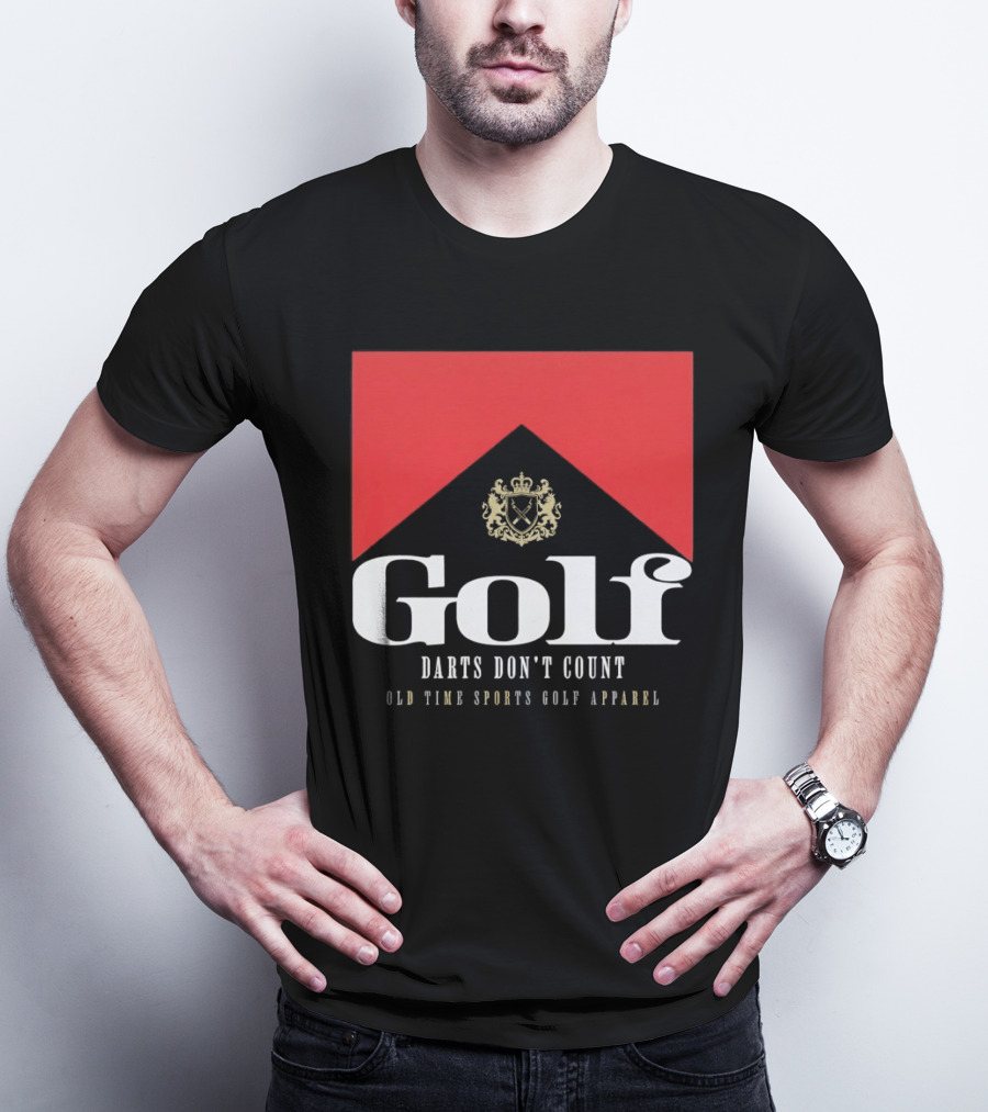 Golf Darts Don't Count Old Time Sports Apparel Crest T-Shirt