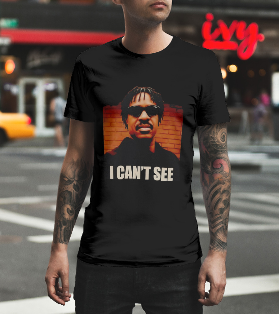 Stevie Wonder Motown R&B Soul Music Legend Singer Songwriter Parody I Can't See T-Shirt