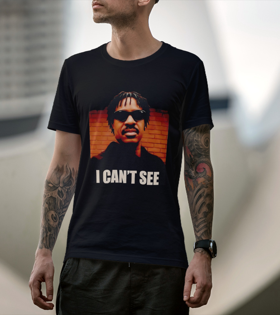 Stevie Wonder Motown R&B Soul Music Legend Singer Songwriter Parody I Can't See T-Shirt