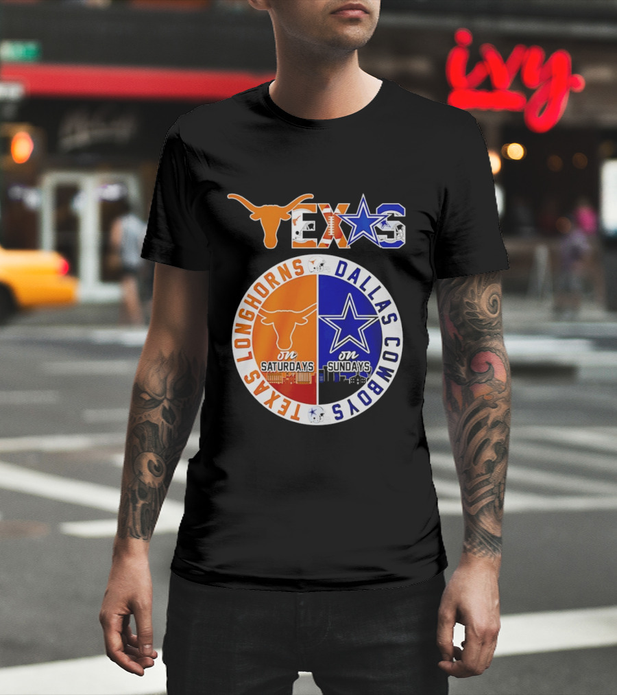 Texas Longhorns Dallas Cowboys Game Day Weekend Saturdays Sundays T-Shirt