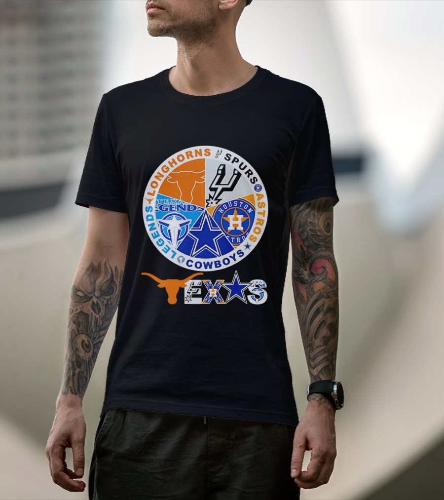 Texas Longhorns Spurs Astros Cowboys Legends Pride T-Shirt