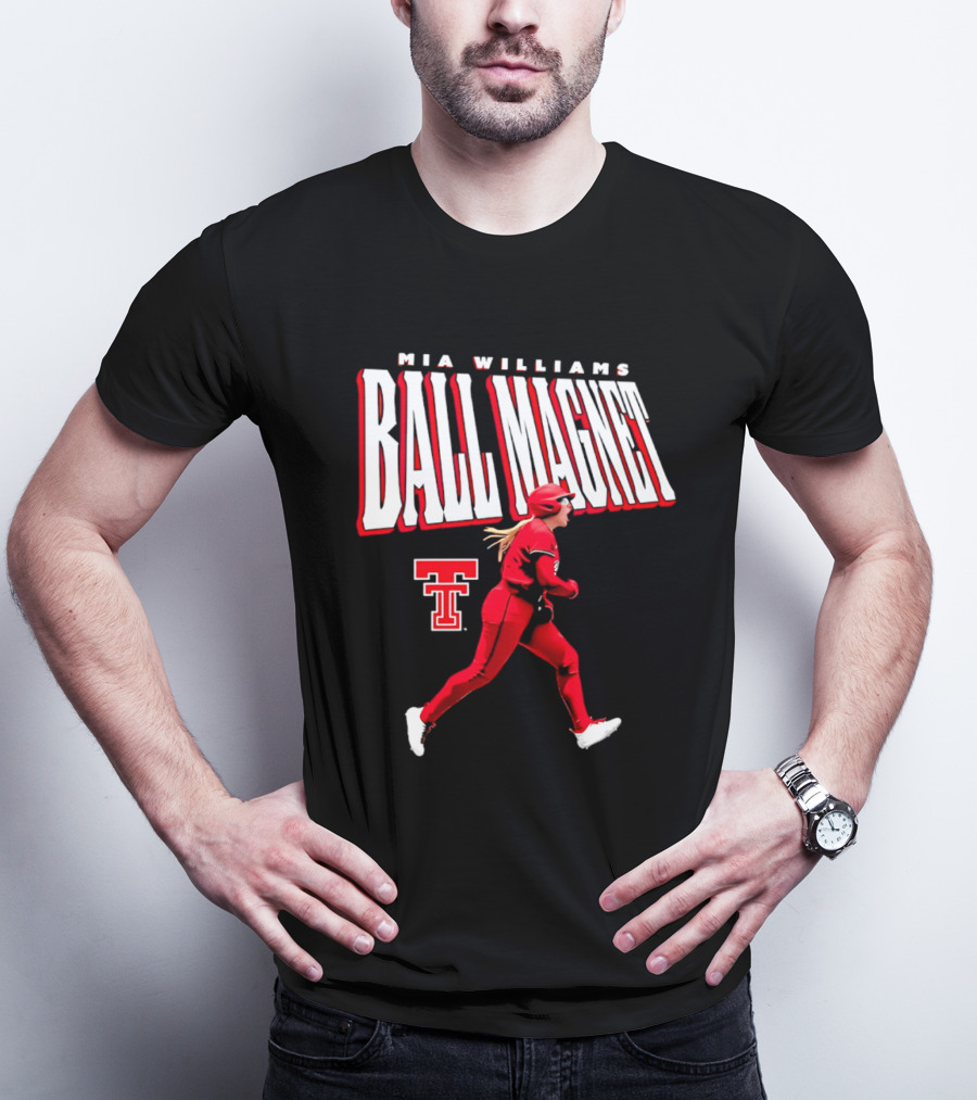 Mia Williams Ball Magnet Texas Tech Logo Running Player T-Shirt