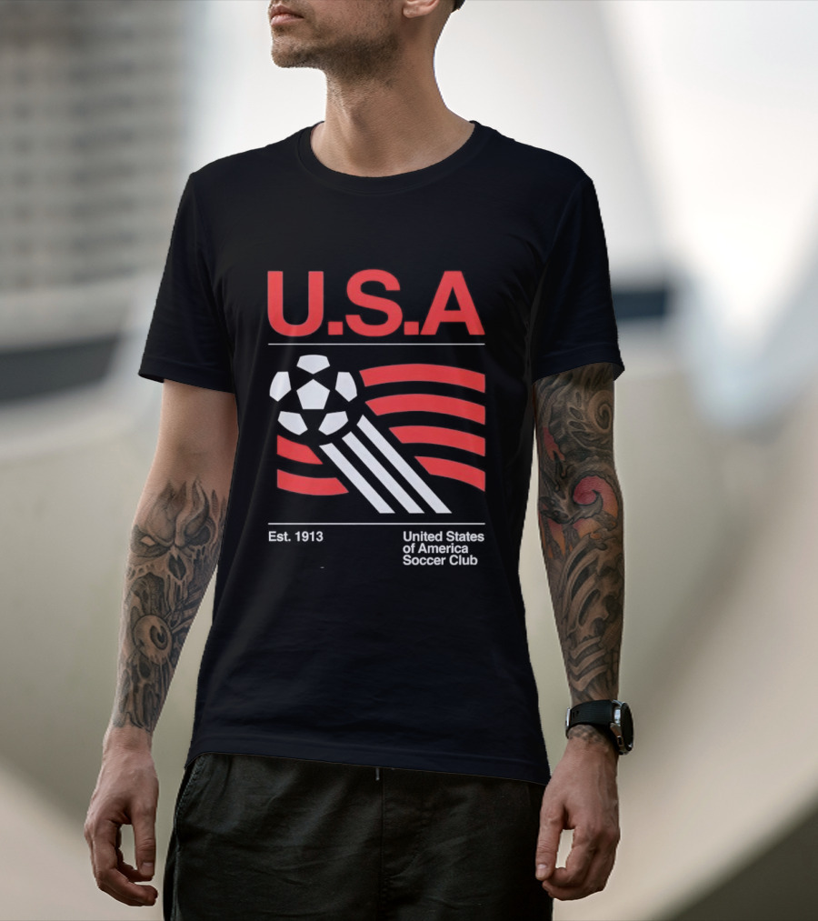 U.S.A. Est. 1913 United States Soccer Club Ball Flag T-Shirt
