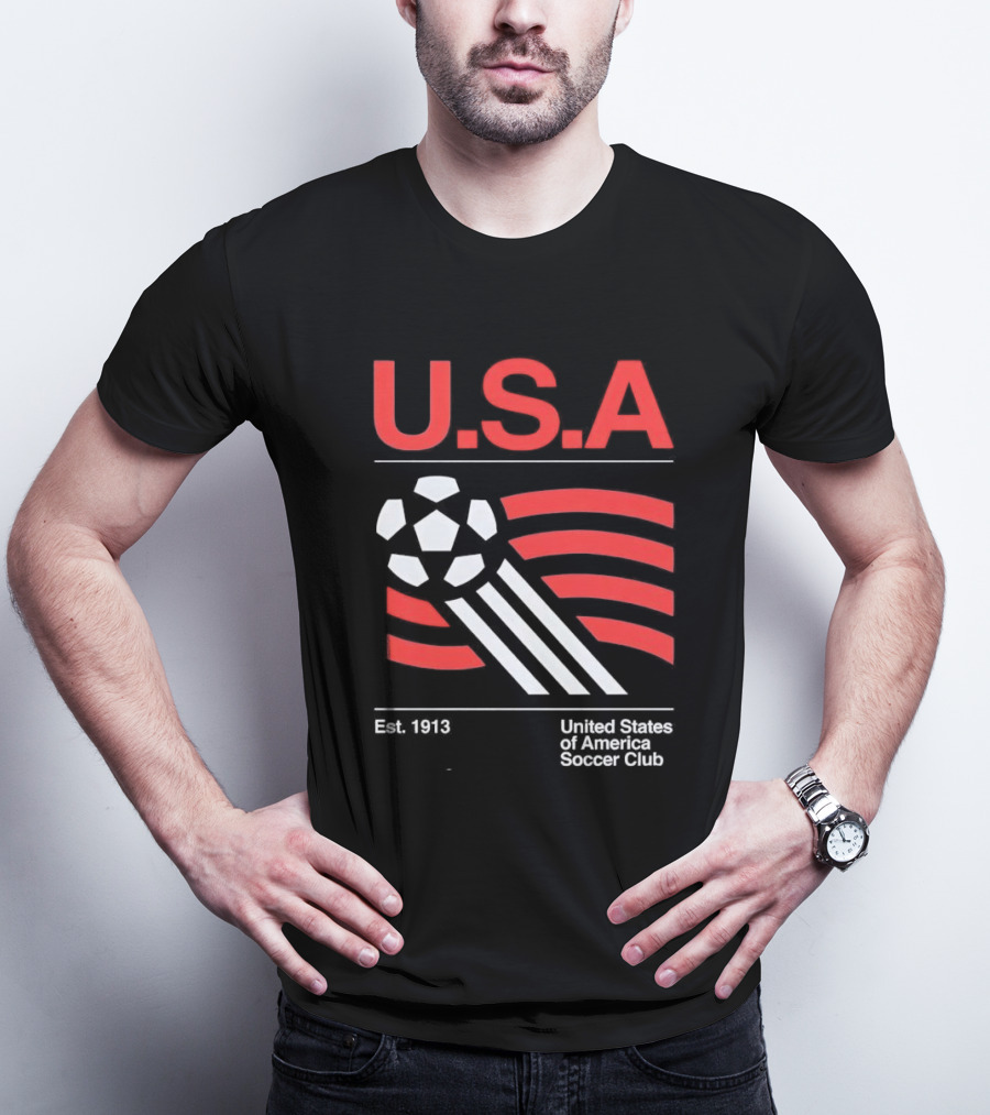 U.S.A. Est. 1913 United States Soccer Club Ball Flag T-Shirt