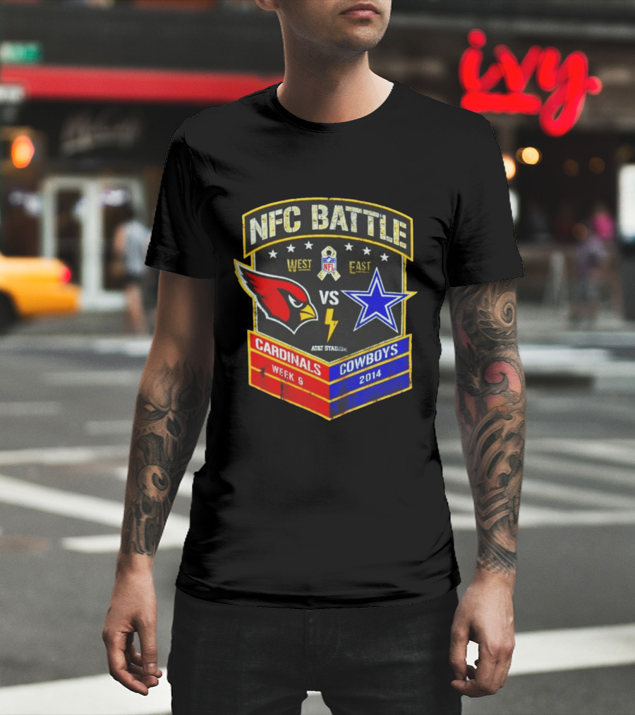 NFC Battle Cardinals Vs Cowboys 2014 Week 9 West East AT&T Stadium T-Shirt