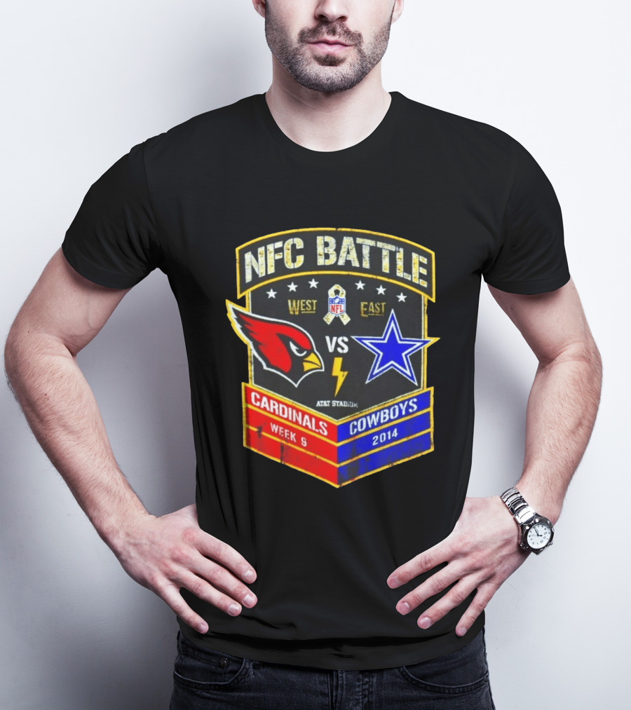 NFC Battle Cardinals Vs Cowboys 2014 Week 9 West East AT&T Stadium T-Shirt
