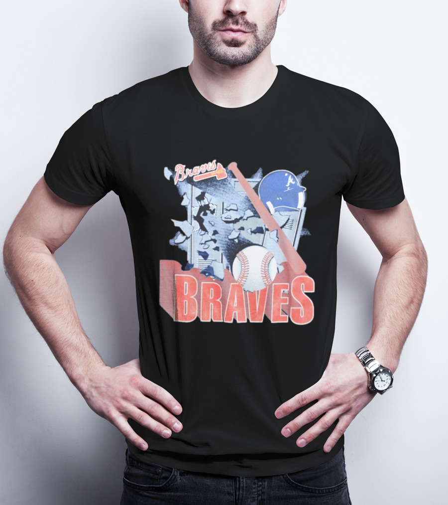Braves Atlanta MLB 1994 Baseball Bat And Helmet T-Shirt
