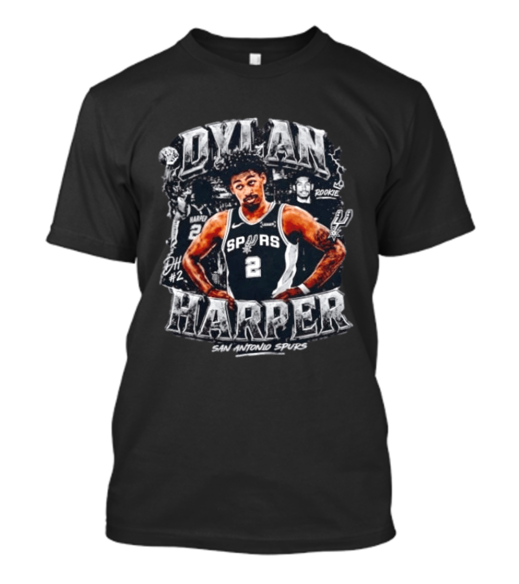 Dylan Harper #2 Rookie San Antonio Spurs T-Shirt