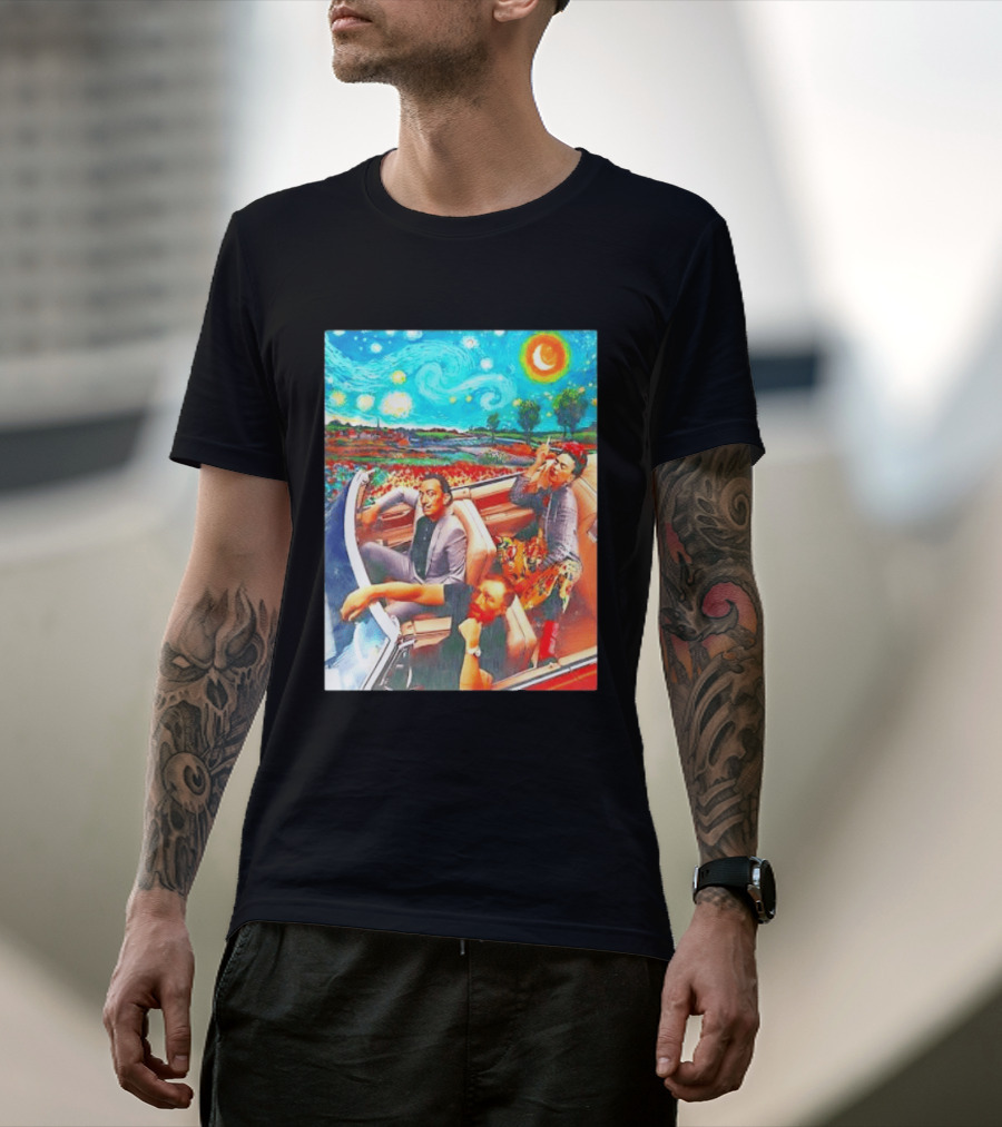 Salvador Dalí Frida Kahlo Vincent Van Gogh Starry Night Road Trip T-Shirt