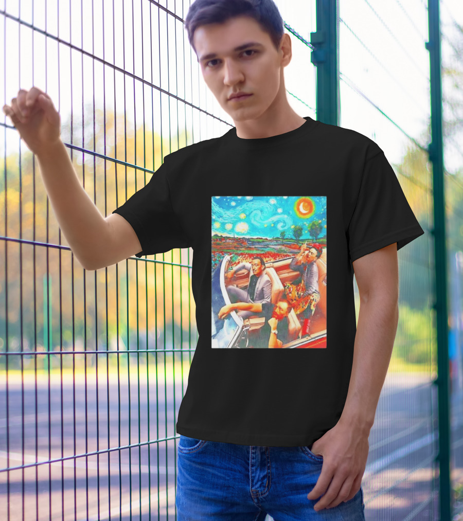 Salvador Dalí Frida Kahlo Vincent Van Gogh Starry Night Road Trip T-Shirt
