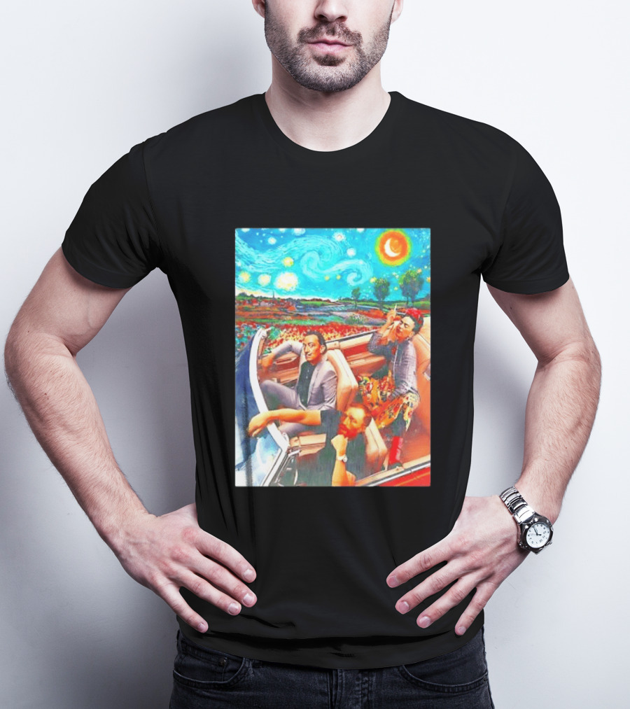 Salvador Dalí Frida Kahlo Vincent Van Gogh Starry Night Road Trip T-Shirt