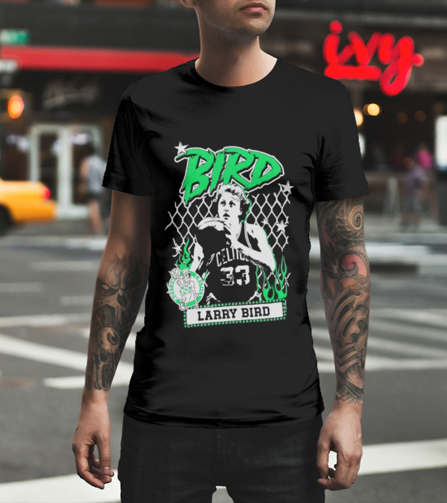 Boston Celtics Larry Bird NBA Player Number 33 T-Shirt