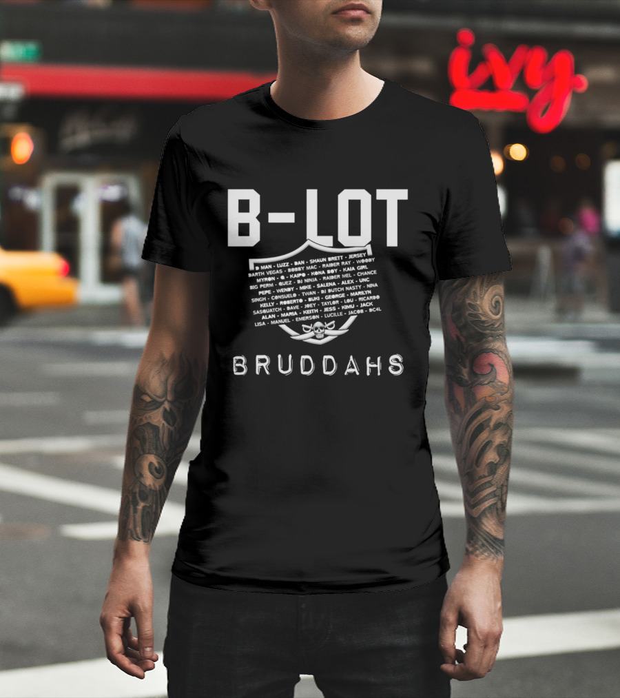 Las Vegas Raiders B Lot Bruddahs DJ Midas Sean Brett DJ Jersey Players Names T-Shirt