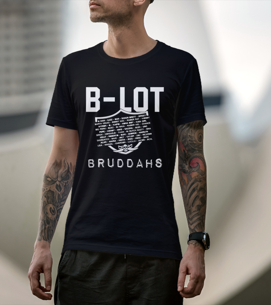 Las Vegas Raiders B Lot Bruddahs DJ Midas Sean Brett DJ Jersey Players Names T-Shirt