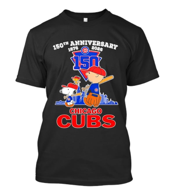 Snoopy Charlie Brown Woodstock Chicago Cubs 150th Anniversary 1876 2026 MLB 150 T-Shirt