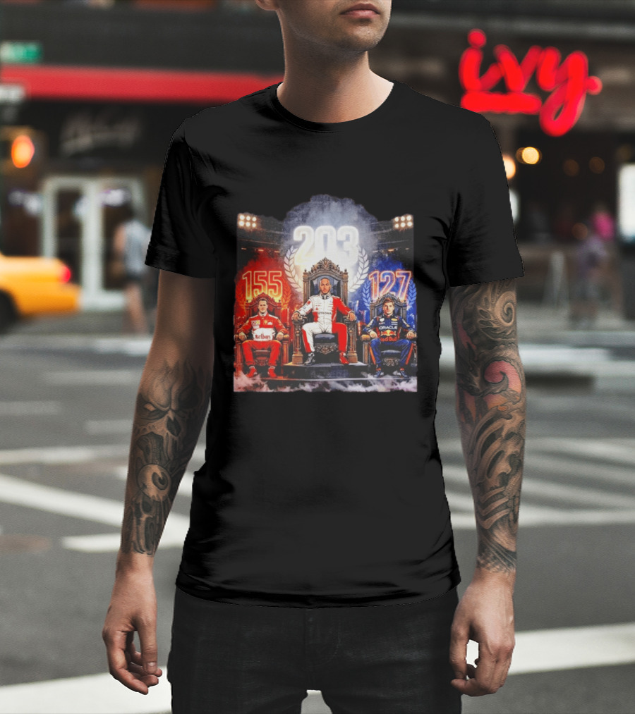 Michael Schumacher Lewis Hamilton Max Verstappen F1 155 203 127 Racing Legends T-Shirt