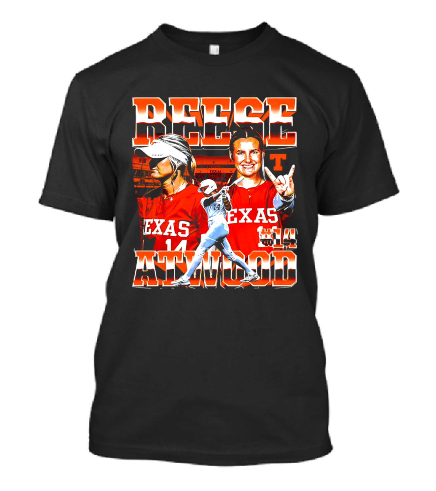 Texas Longhorns Softball Reese Atwood Player 14 Collage T-Shirt