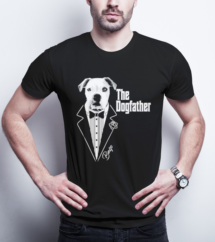 The Dogfather Bingo Tuxedo Bow Tie Rose Godfather Movie Pet Owner T-Shirt