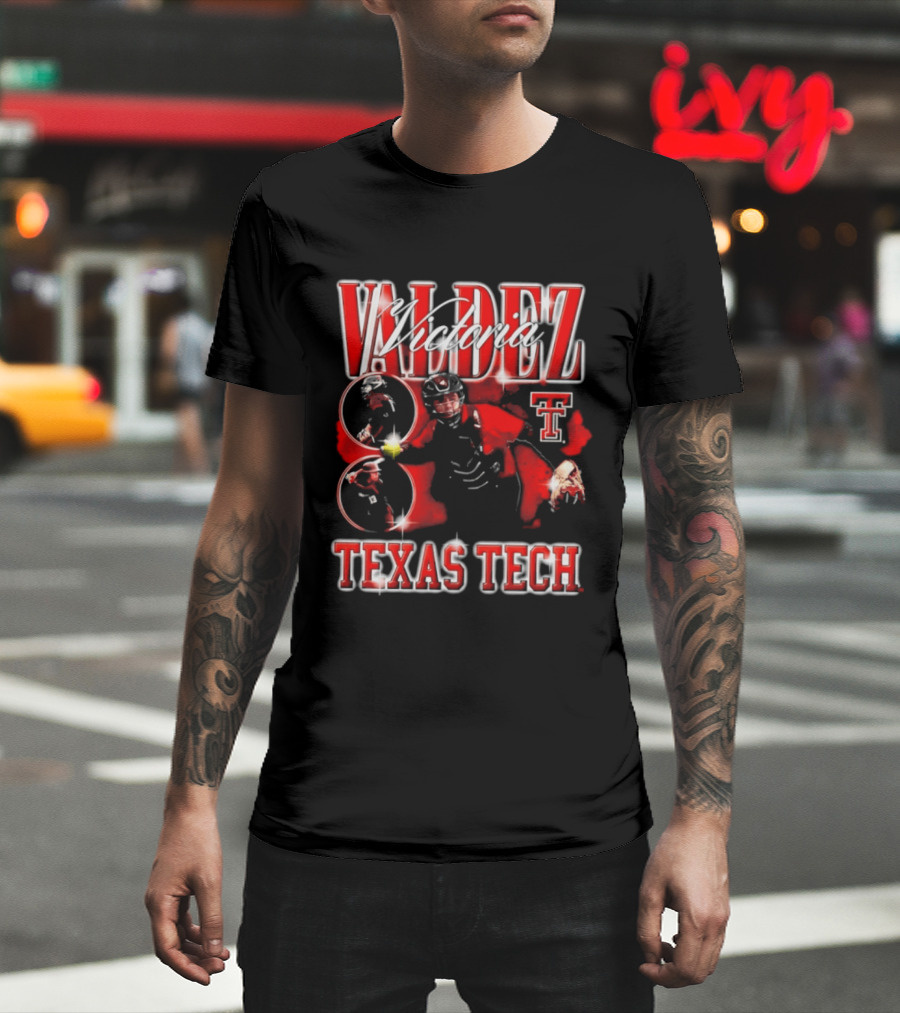 Valdez Number 8 Texas Tech 90s Bootleg T-Shirt