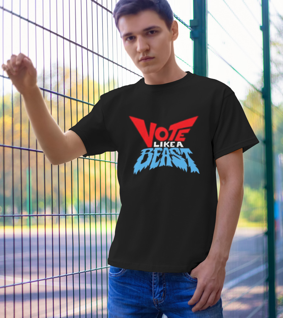 Vote Like A Beast Bold Red Blue T-Shirt
