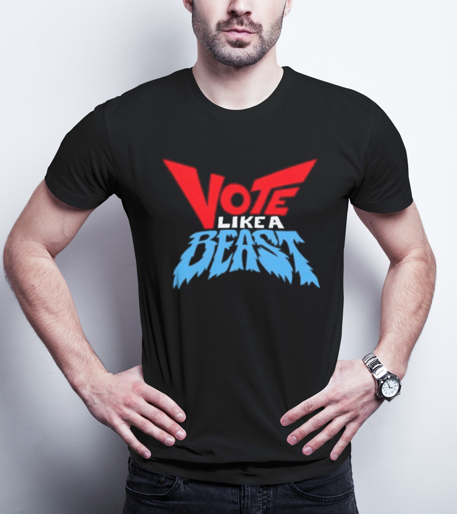 Vote Like A Beast Bold Red Blue T-Shirt
