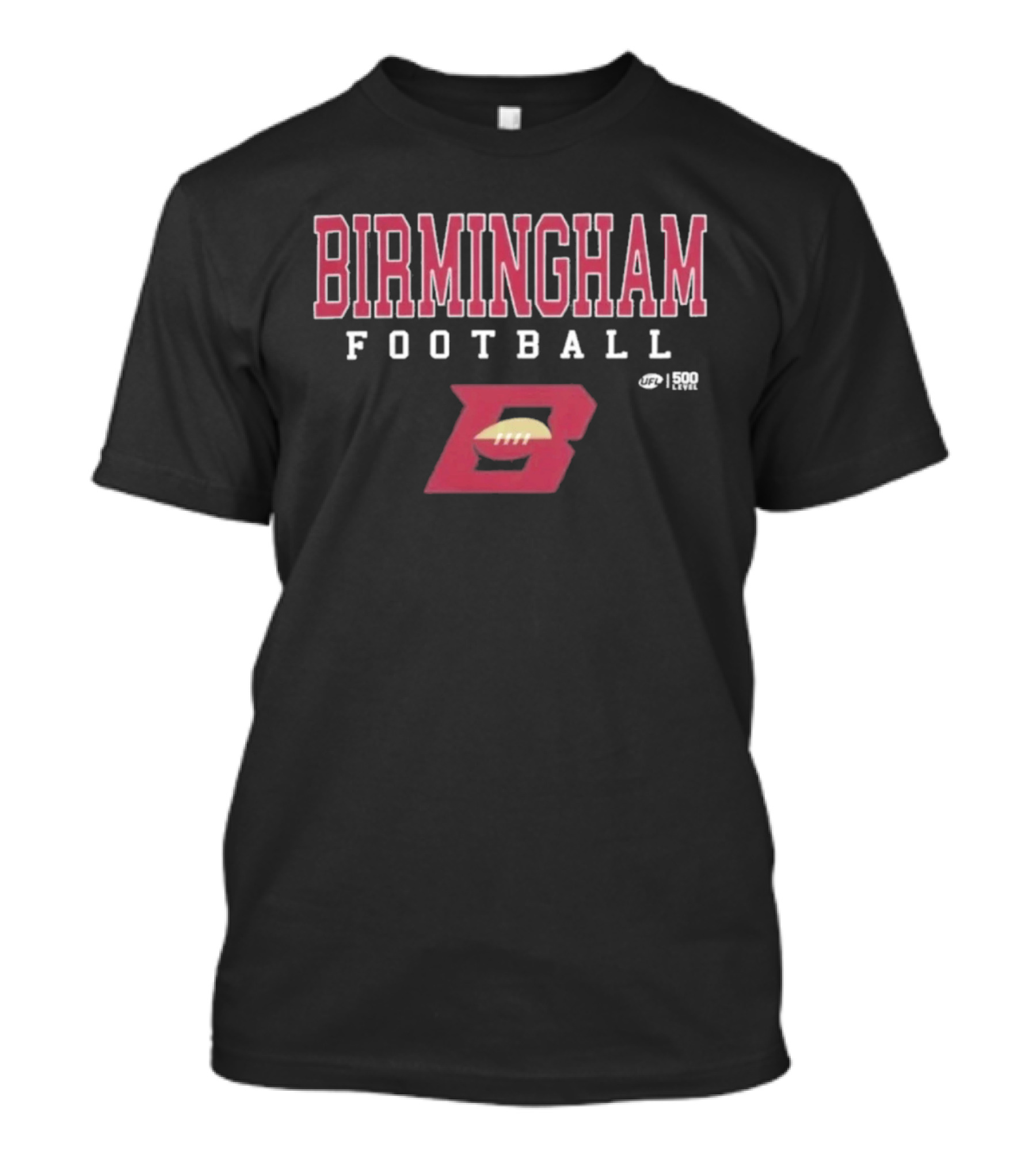 Birmingham Football Stallions UFL Letter B Football Icon Red T-Shirt
