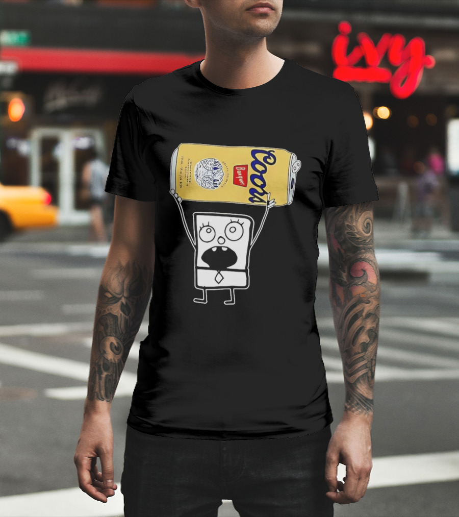 Coors Banquet Blocky Comic 355mL 5 Alc Vol Golden Colorado ESTD 1873 Refreshing T-Shirt