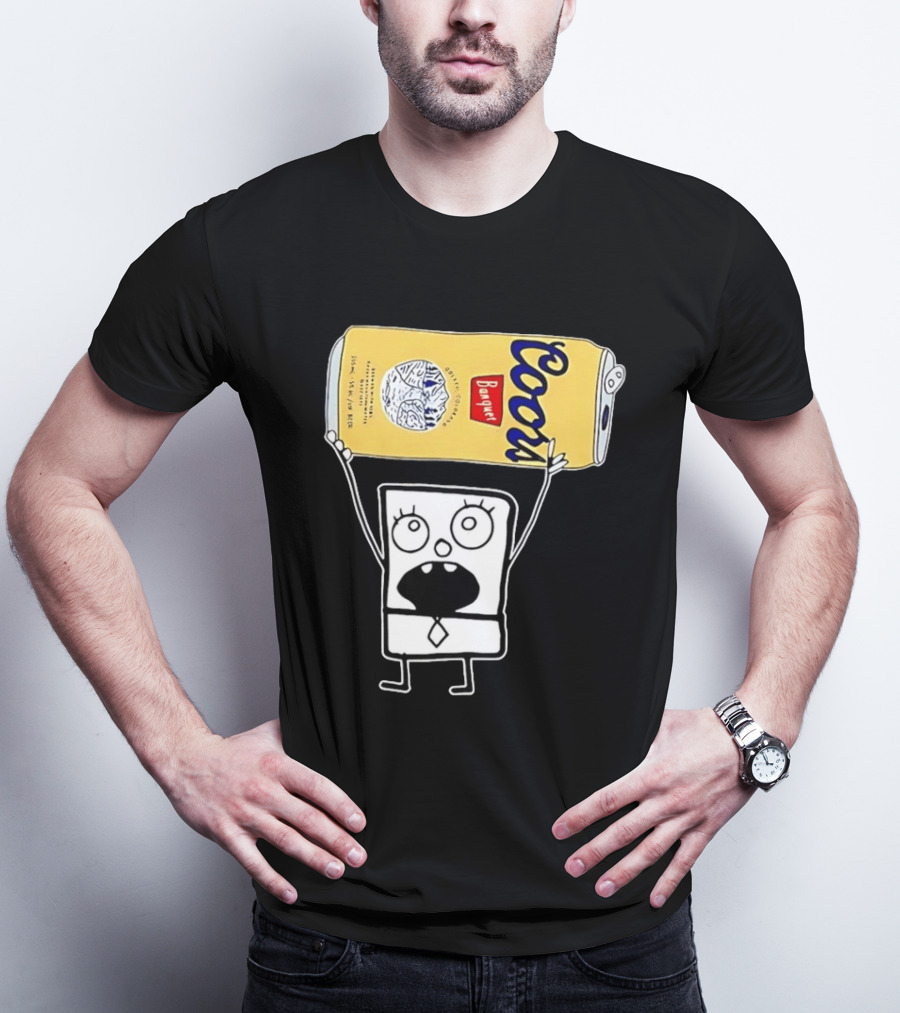 Coors Banquet Blocky Comic 355mL 5 Alc Vol Golden Colorado ESTD 1873 Refreshing T-Shirt